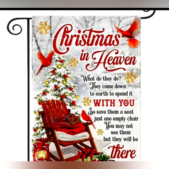Accents | Newchristmas In Heaven Cardinals Poem Garden Flag 12x18 Inch ...